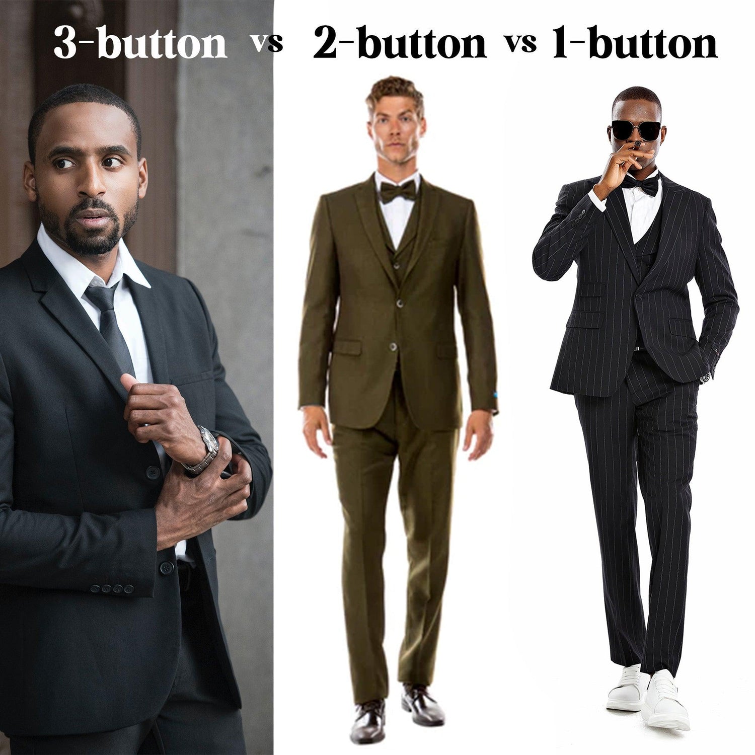 What are the main differences between a Three-Button, Two-Button, & On